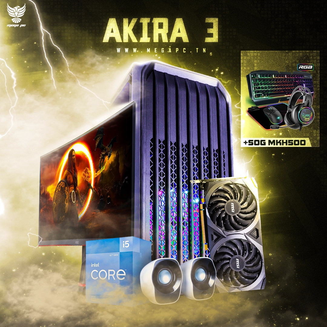 PC Gamer AKIRA 3 | i5-12400F | RTX 3060 | Mega Pc Tunisie
