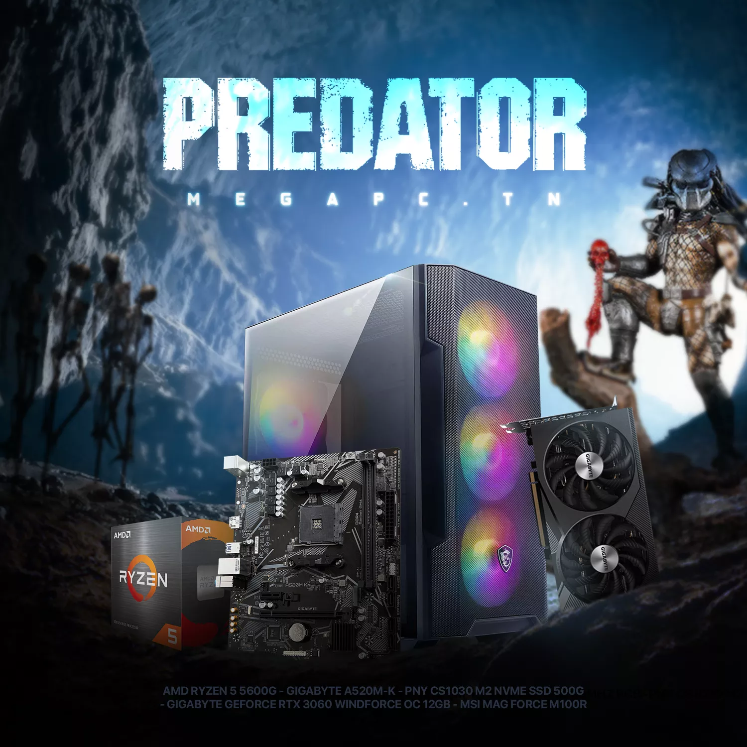 Predator | RYZEN 5 5600G | RTX 3060 OC | 16GB RAM | 500GB NVMe