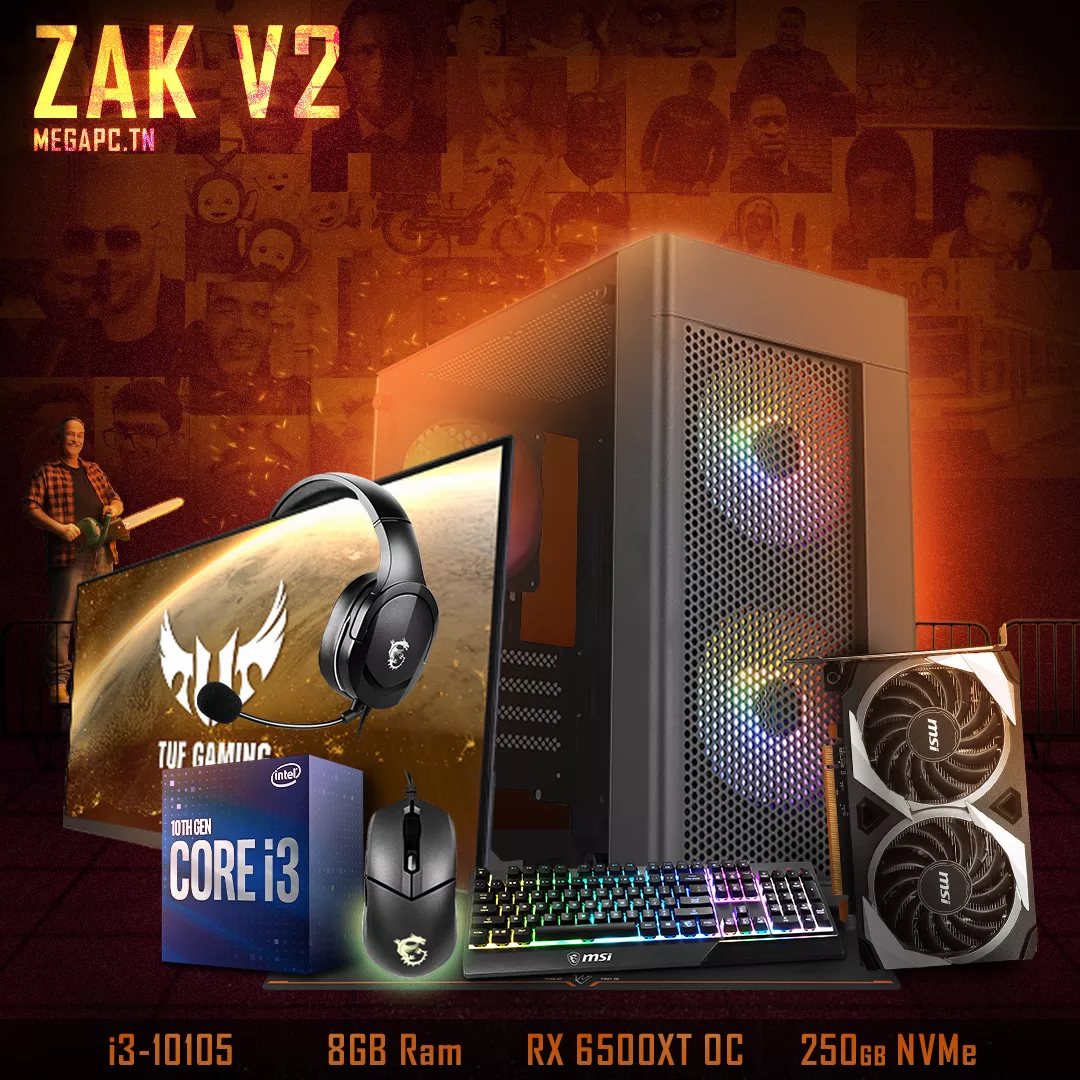 FULL SETUP ZAK V2 | i3-10105F | RX 6500 XT | 8GB RAM | 250GB NVMe