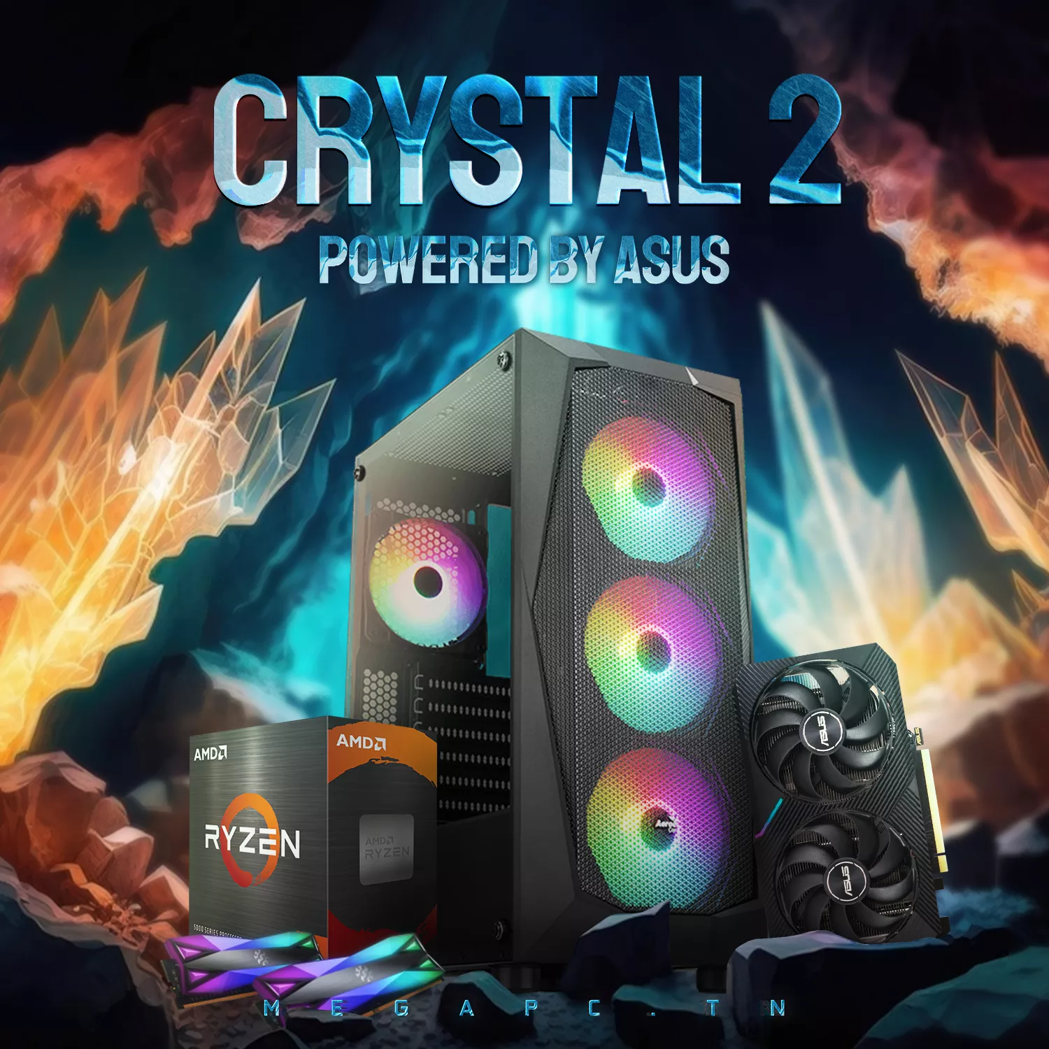CRYSTAL 2 | AMD 5 5600X | RTX 3060 OC | 16GB RAM | 250GB NVMe