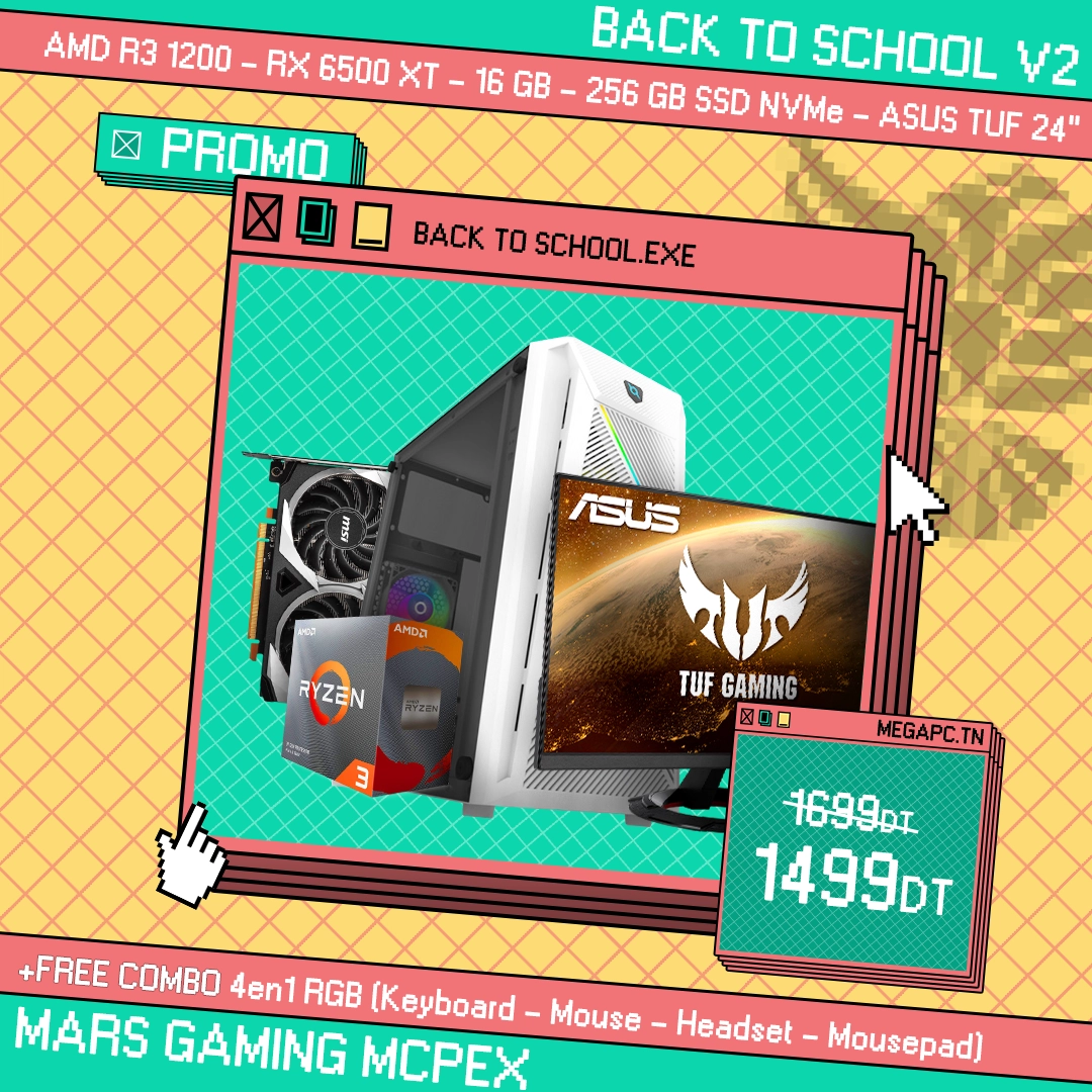 Back to School V2 | AMD 3 1200 | RX 6500 XT | 16GB RAM | 256 NVMe
