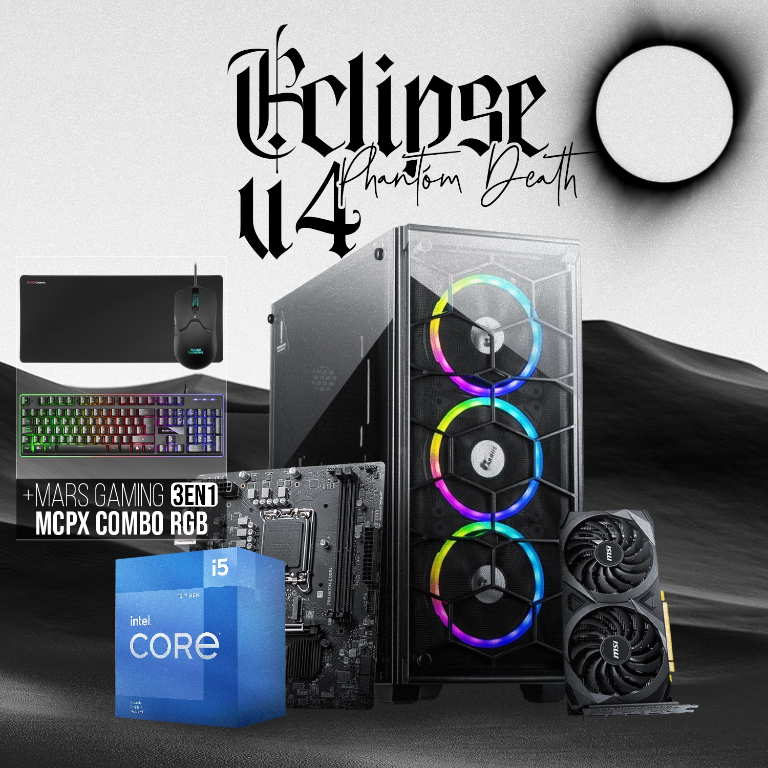 Eclipse V4 | Intel i5-12400F | RTX 3060 OC 12GB | 16GB RAM | 500GB NVMe