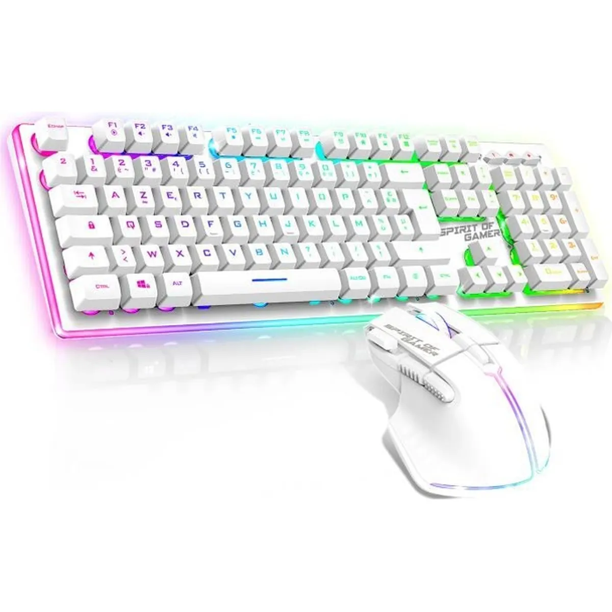 Spirit Of Gamer MK600 Combo 2en1 RGB Wireless - White | MEGA PC