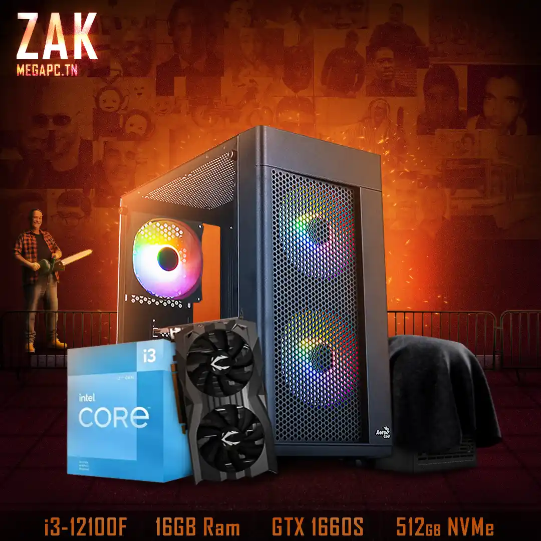 ZAK Z7 | Intel Core i3-12100F | GTX 1660 | 16GB RAM | 512GO NVMe