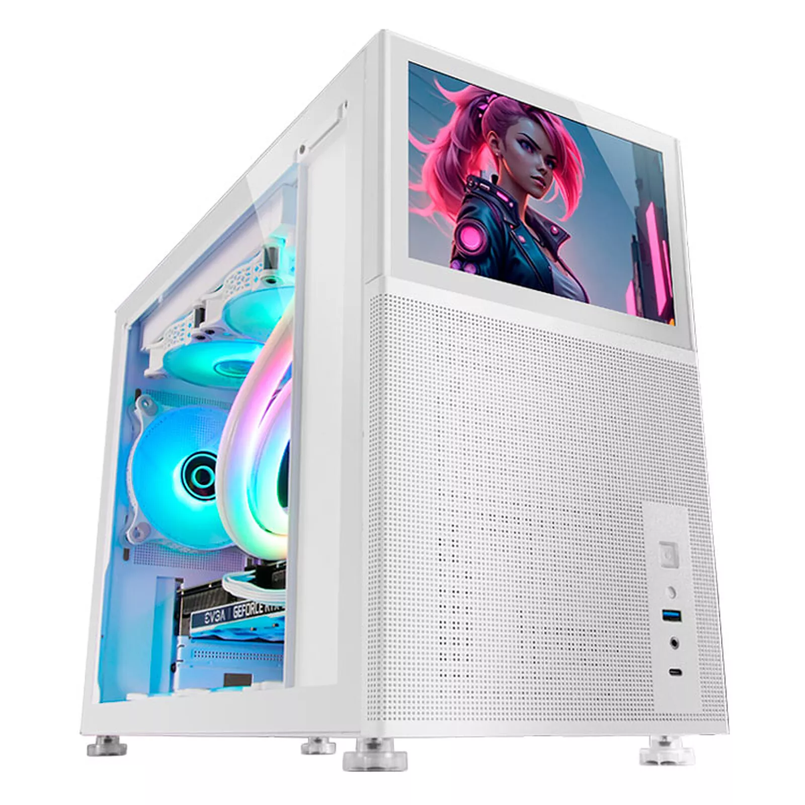 Boitier Mars Gaming MC-LCD White | MEGA