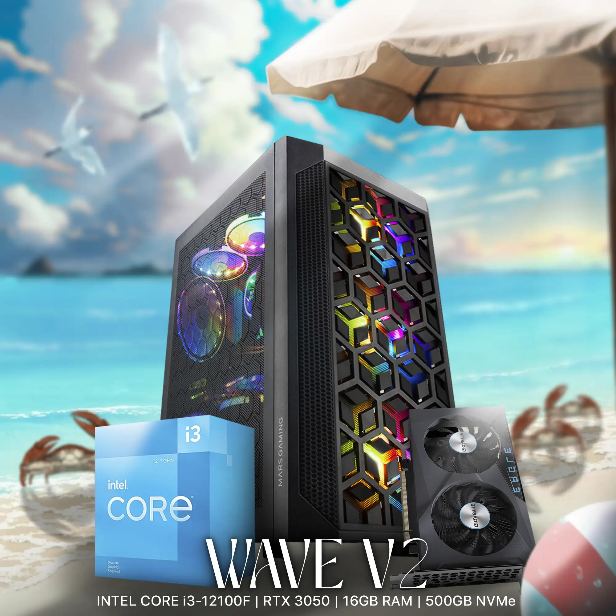 PC GAMER WAVE V2 | INTEL CORE i3-12100F | RTX 3050 6GB | 16GB RAM ...