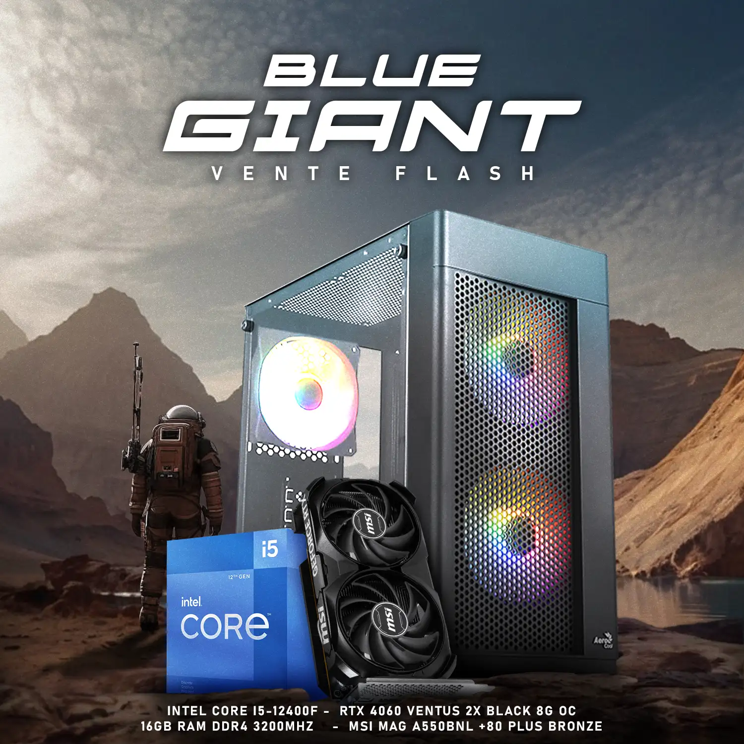 BLUE GIANT | Intel Core i5-12400F | RTX 4060 | 16GB | 512 NVMe | MEGA