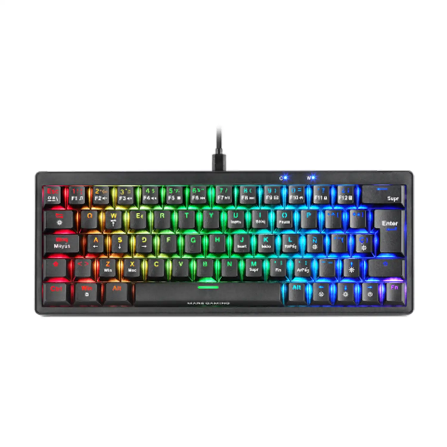 MARS GAMING MKMINIPRO, HOT-SWAPPABLE RGB MECHANICAL GATERON YELLOW ...