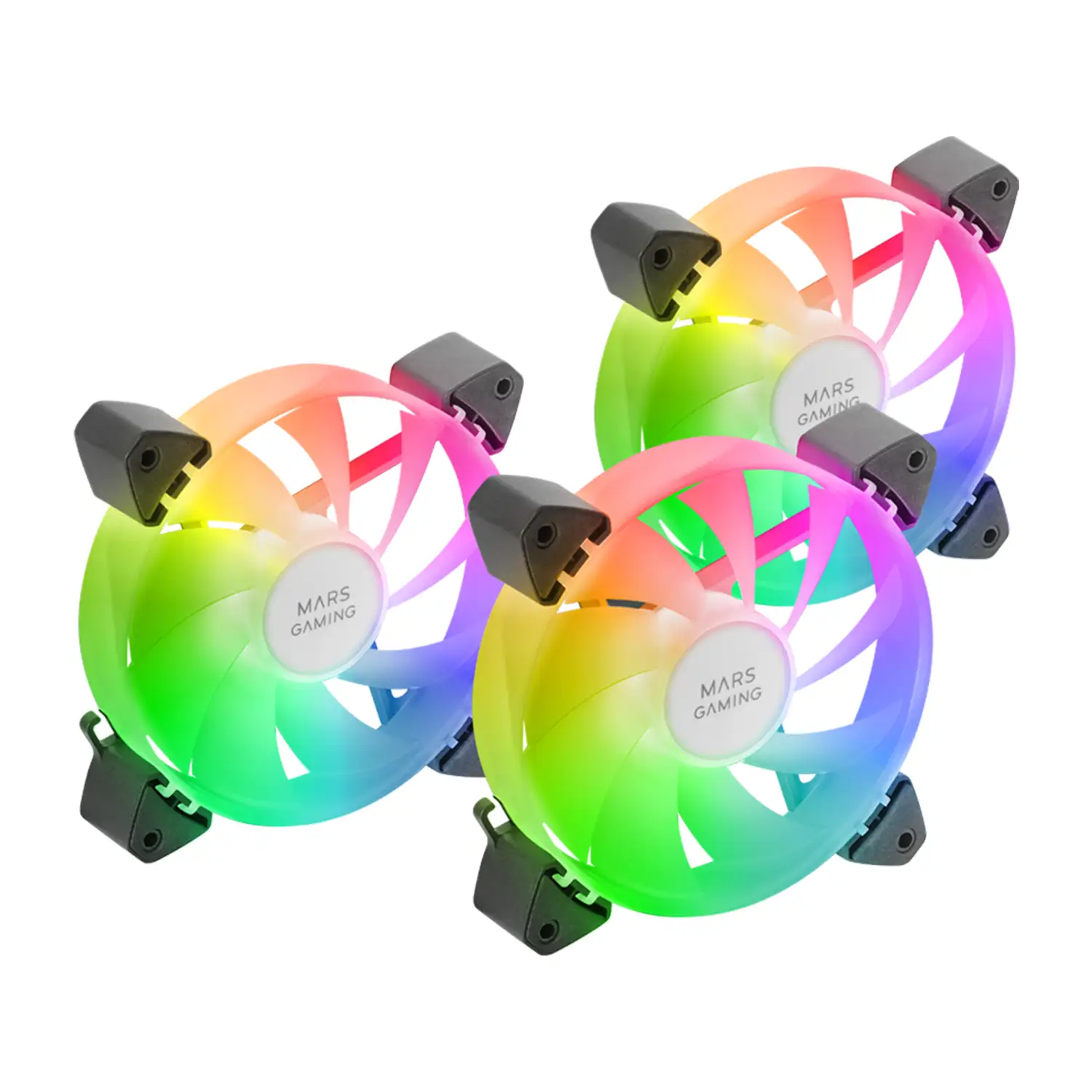 MARS GAMING MF-3A, 3IN1 120MM ARGB FRAMELESS FAN BLACK | MEGA