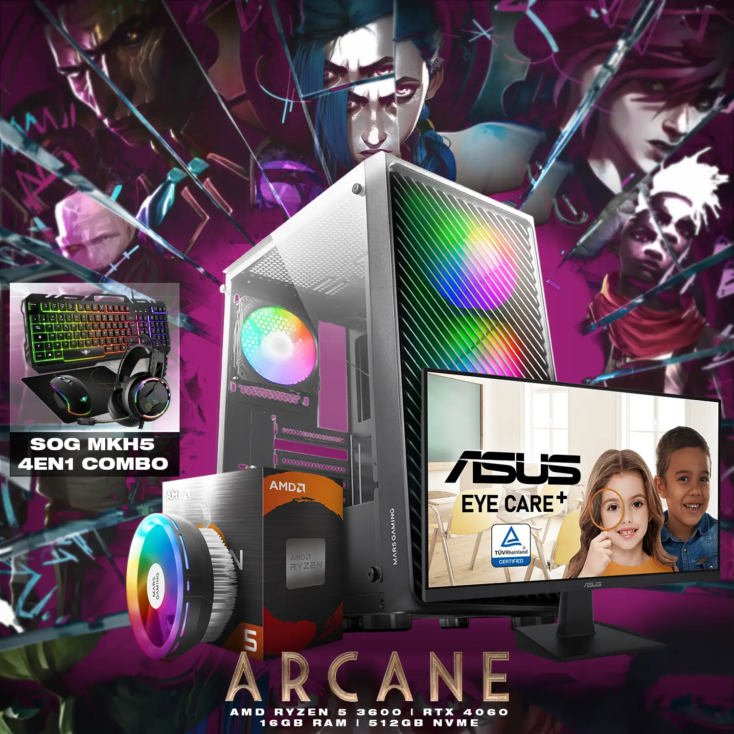 FULL SETUP PC GAMER Arcane V8 | MEGA TUNISIE