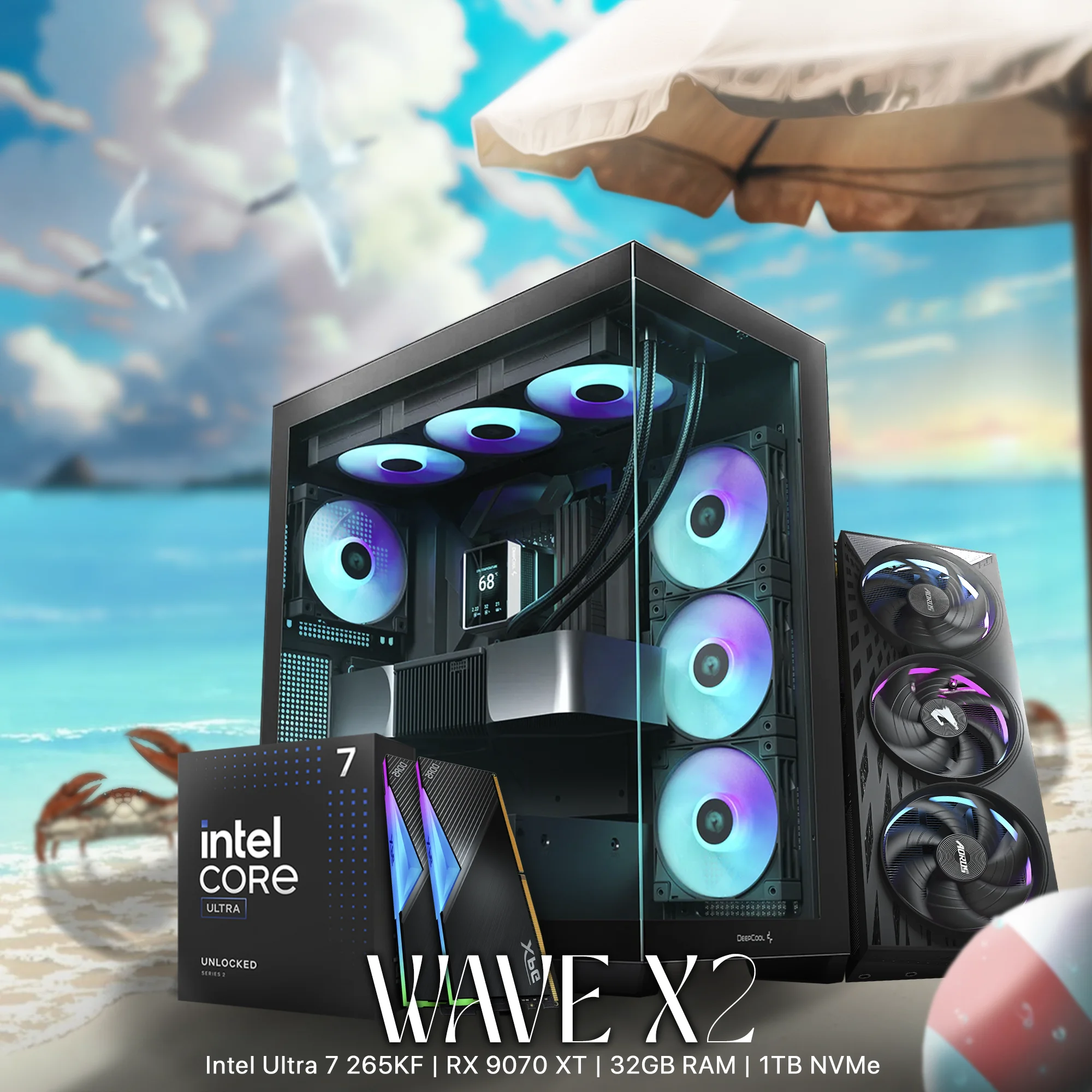 PC Gamer Wave X2 | Intel Core Ultra 7 265KF | RX 9070 XT | 32GB DDR5 ...