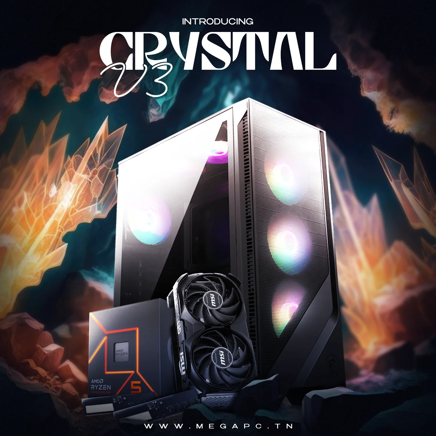 PC Gamer Crystal-3 – Ryzen 5 7500F | RTX 4060 Ti 16GB | 32 Go DDR5 ...
