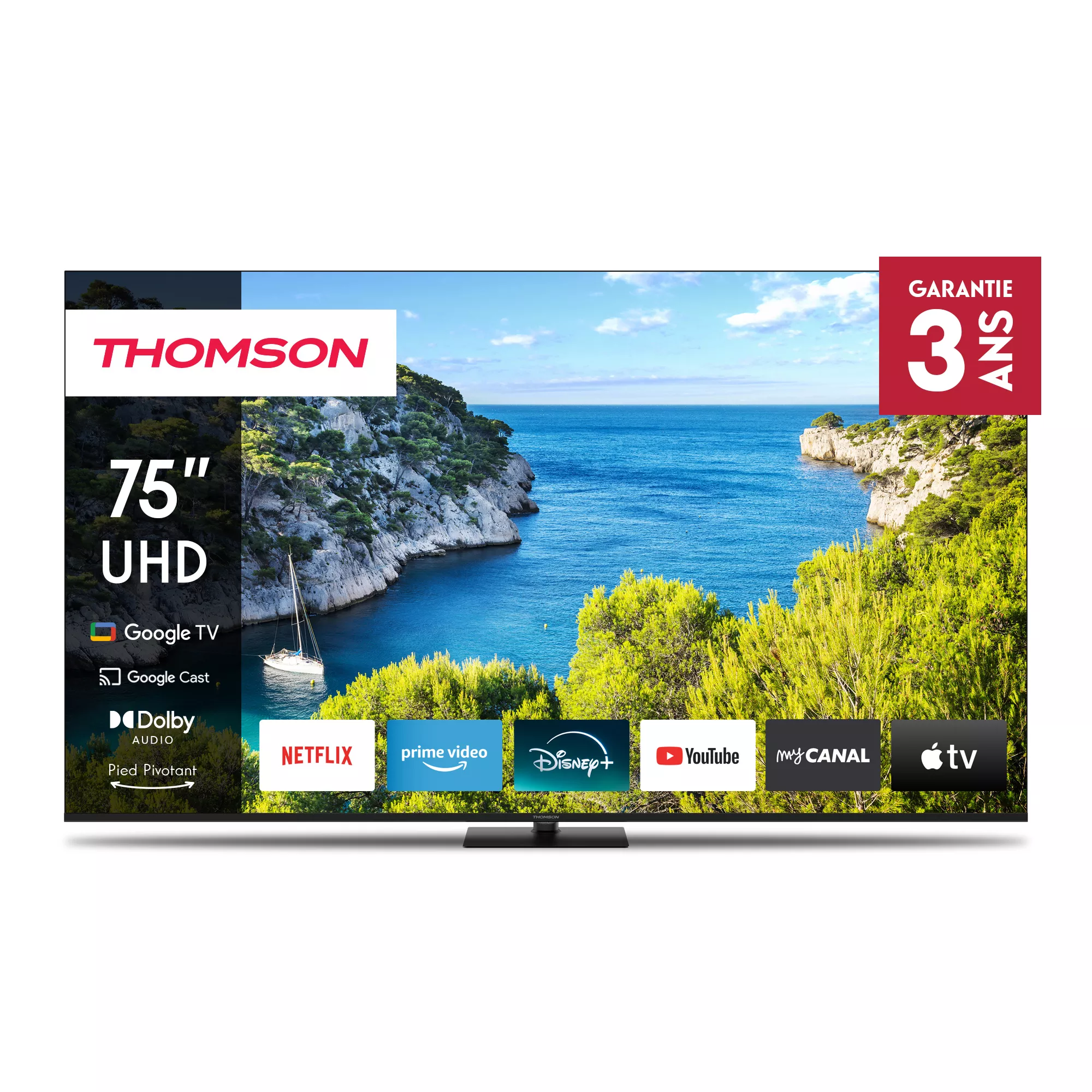 Smart TV Thomson Google TV 75" UHD 4K Direct LED HDR10 Dolby Audio ...